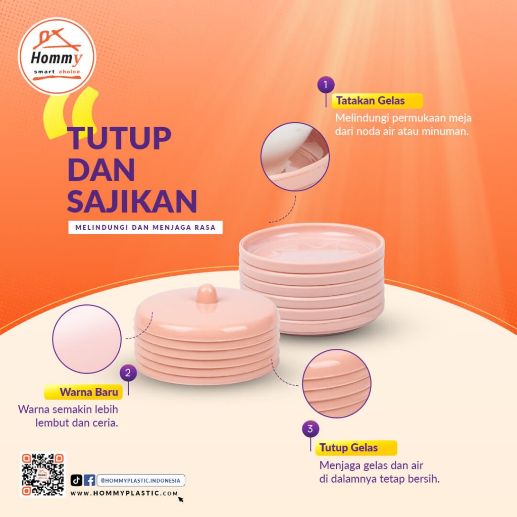 Hommy Tutup & Tatakan Gelas Glossy - Hommy Plastic Indonesia