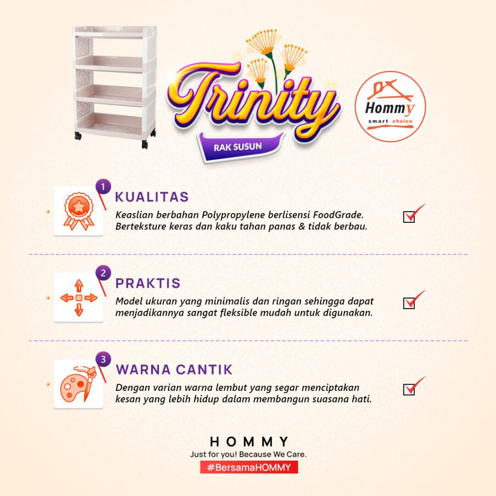 Hommy Keranjang Susun Trinity - Hommy Plastic Indonesia